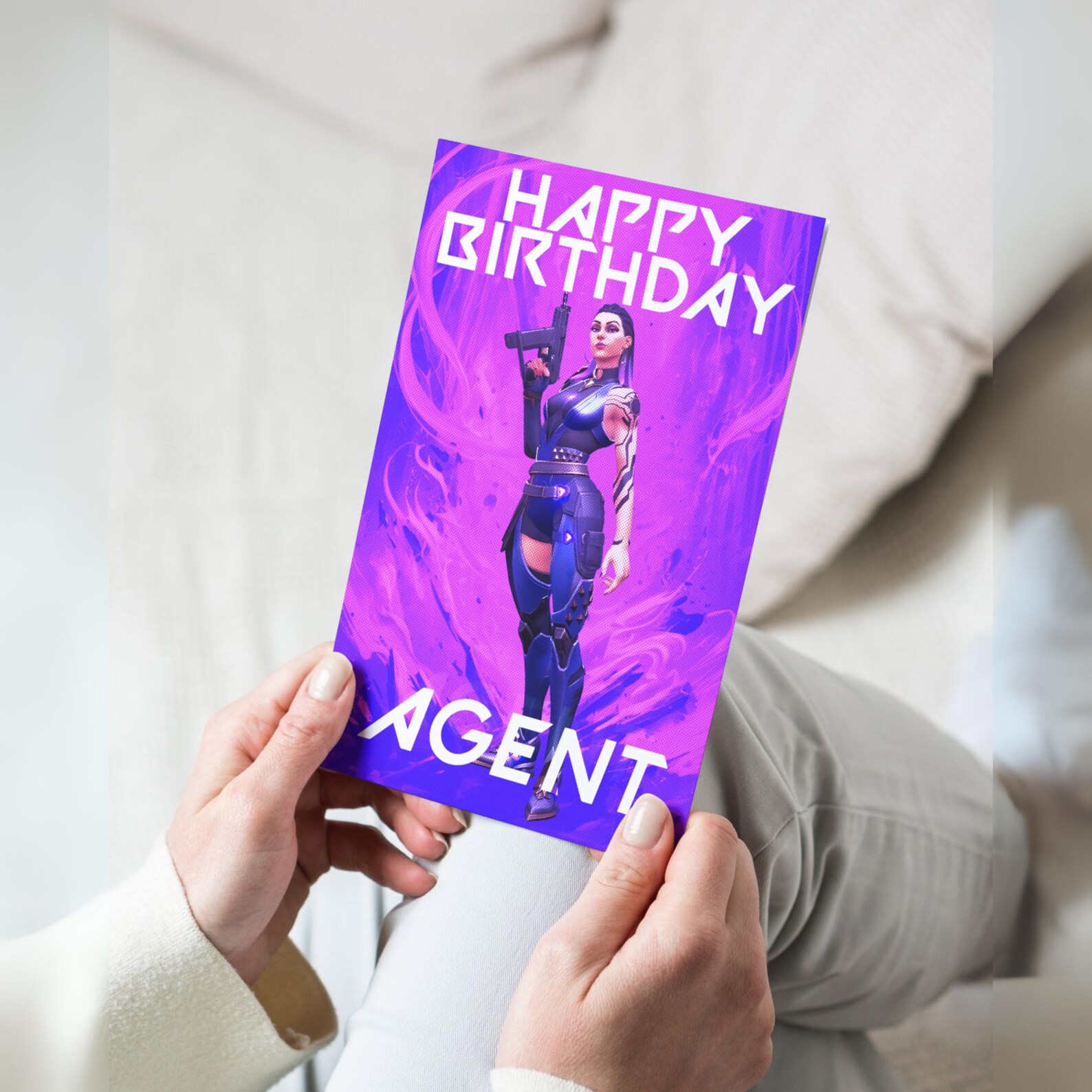 Fan Art, Val, Birthday Card, Gamer, Gift, Cute, Gamer, Streaming ...