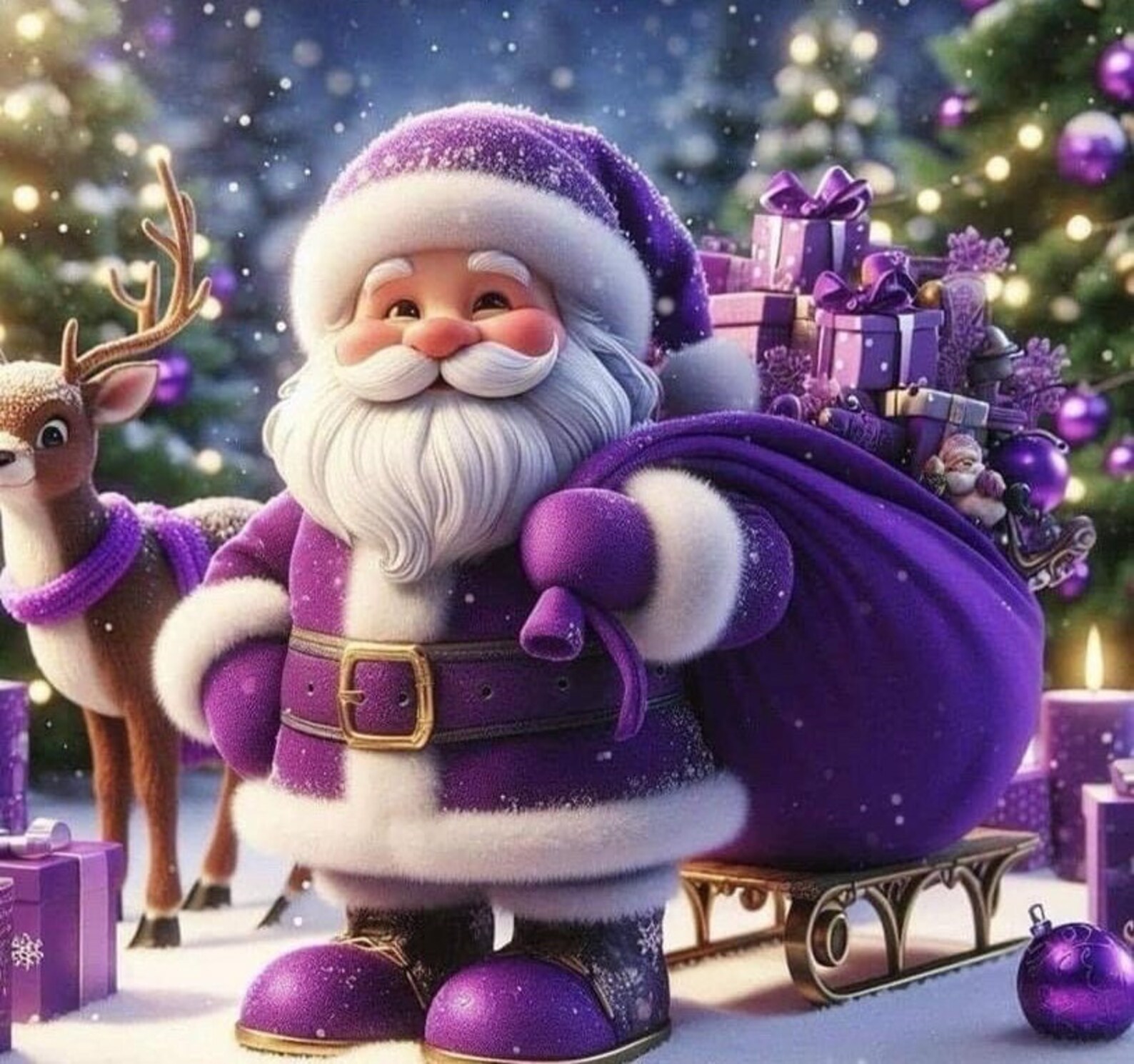 Santa - Purple - Etsy