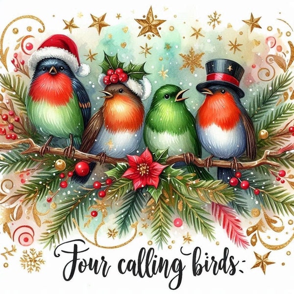 4 Calling Birds - Etsy