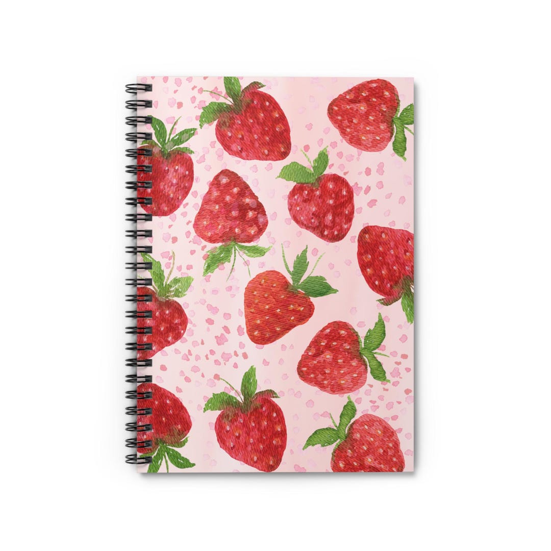 Strawberry Spiral Notebook - Ruled Line - Etsy