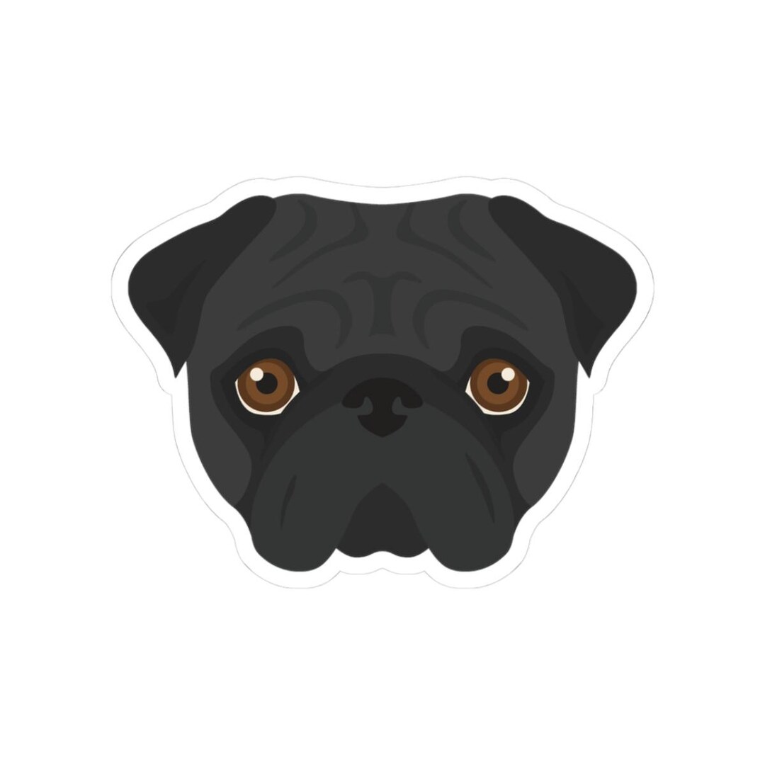 Black Pug Sticker - Etsy