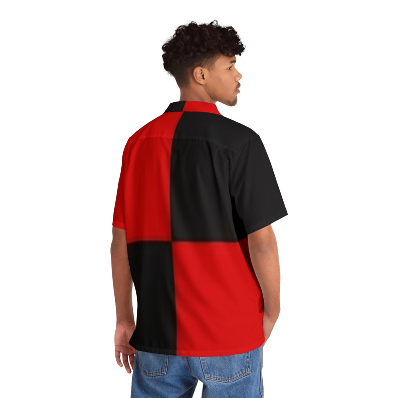 Red and Black Checkerboard Men's Hawaiian Shirt (AOP) - Etsy