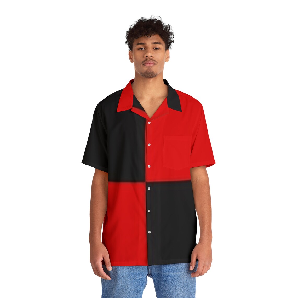 Red and Black Checkerboard Men's Hawaiian Shirt (AOP) - Etsy