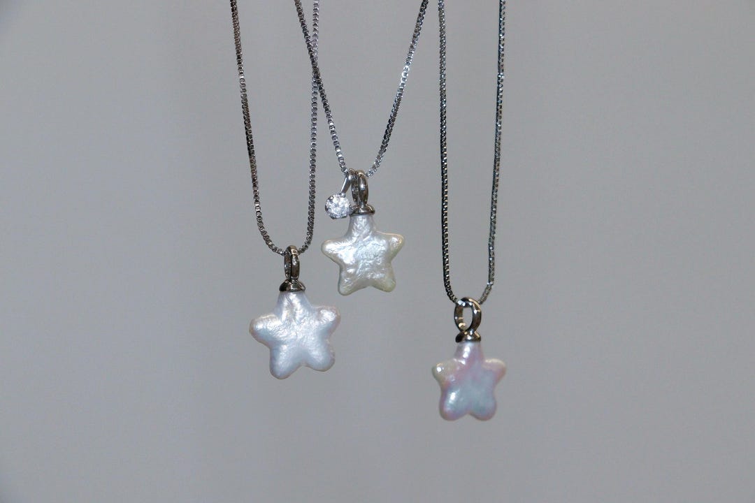 12mm Freshwater Star Pearl Necklace, Natural Star Pearl Pendant ...