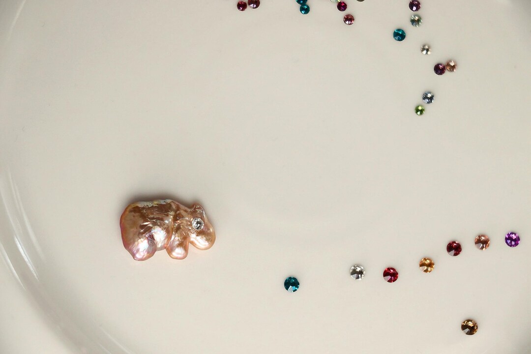 Dainty Freshwater Animal Pearl, Cute Baroque Pearl Pendant, Animal ...