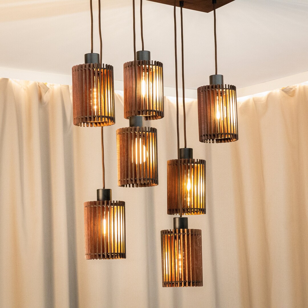 Modern Small Mid Century Spotlight, Natural Oak Wood Lamp, Minimalistic ...