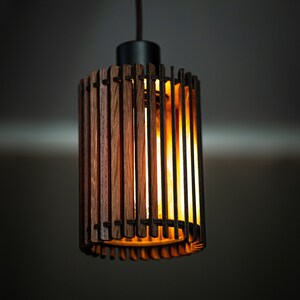 Modern Small Mid Century Luminaire, Natural Oak Wood Lamp, Minimalistic ...