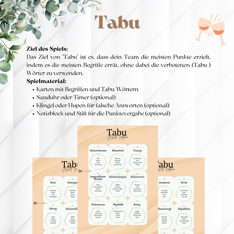 100 Taboo Cards, JGA Taboo Game for Women, Hen Party Game, Instant Download in PDF Format ...
