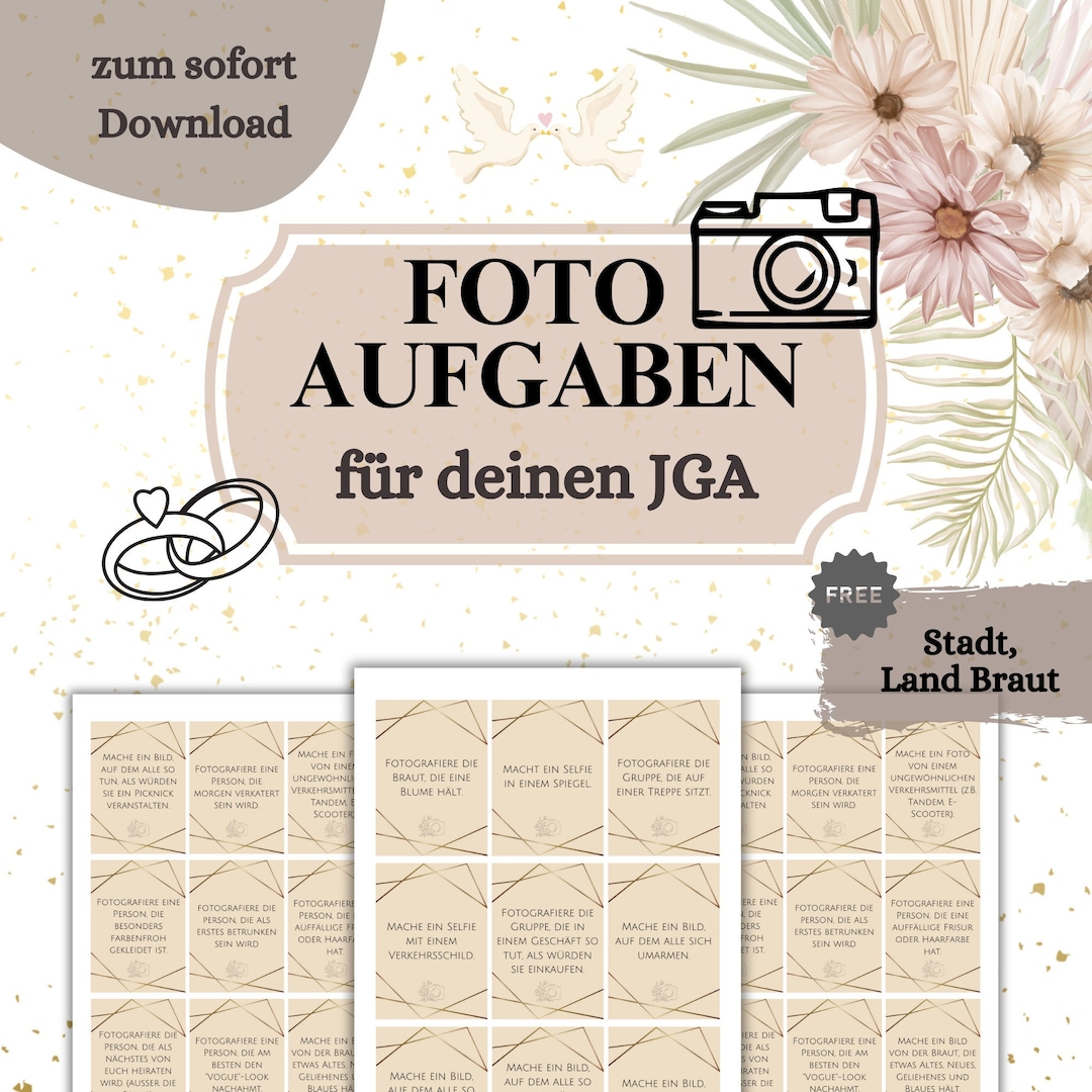 60 Photo Tasks JGA, Photo Challenge Funny Tasks for the Bride, Game for ...