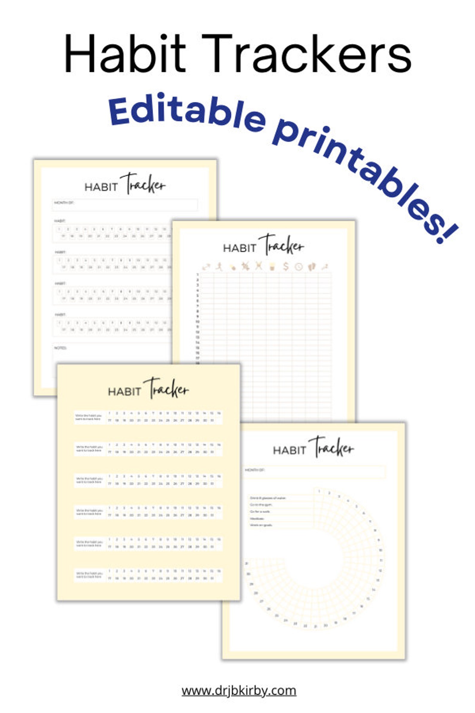 Habit Tracker Printable, Daily Habit Tracker, Motivation, Journal ...