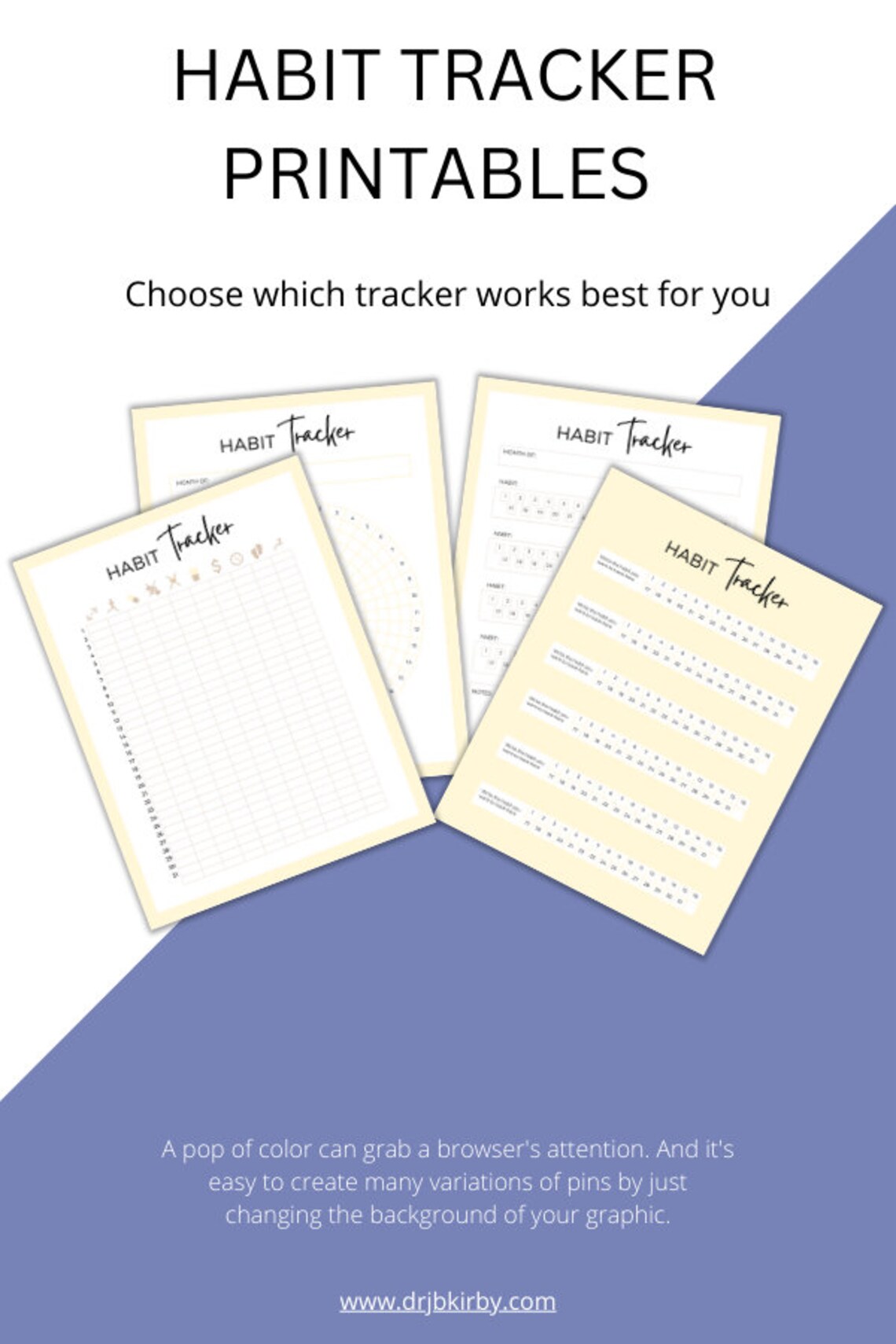 Habit Tracker Printable, Daily Habit Tracker, Motivation, Journal ...
