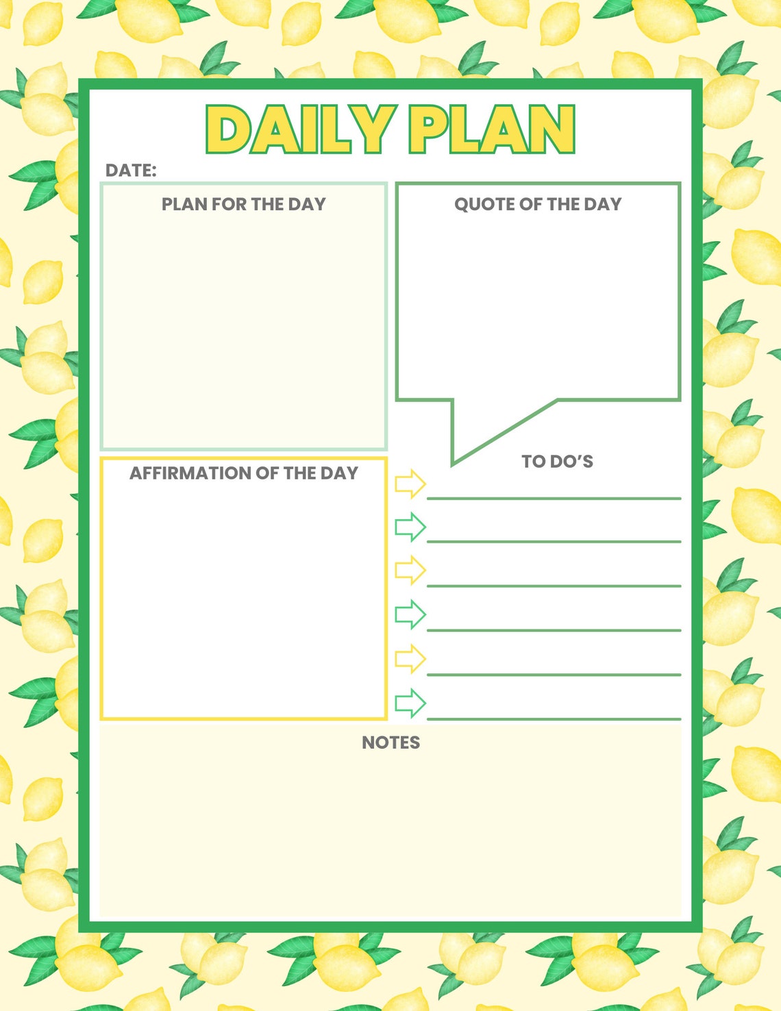 Printable Daily Planner - Etsy