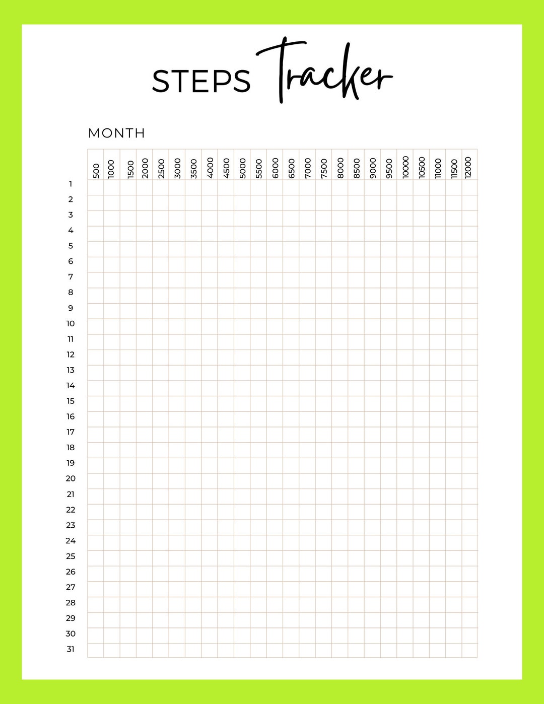 Customizable Step Tracker - Etsy