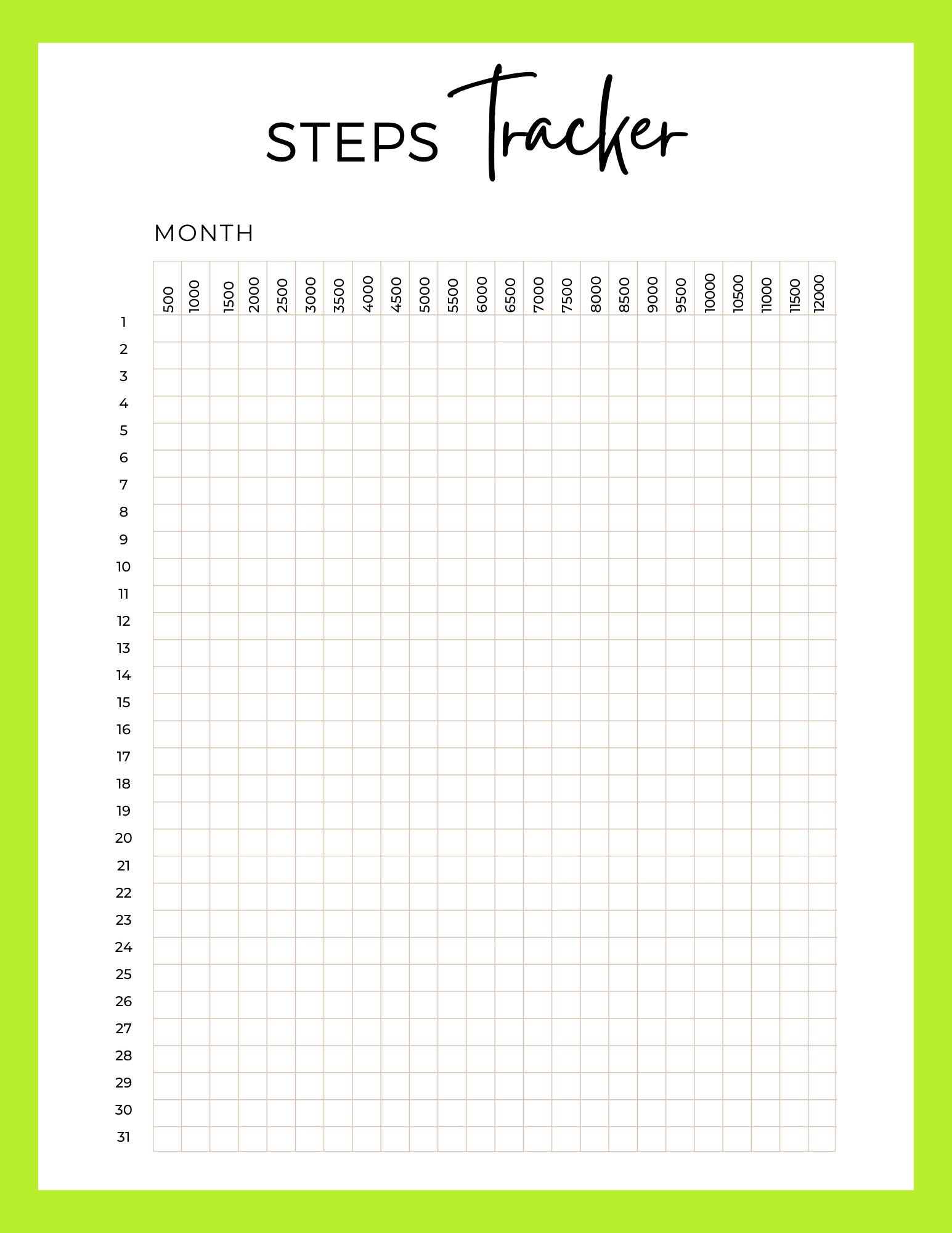 Customizable Step Tracker - Etsy