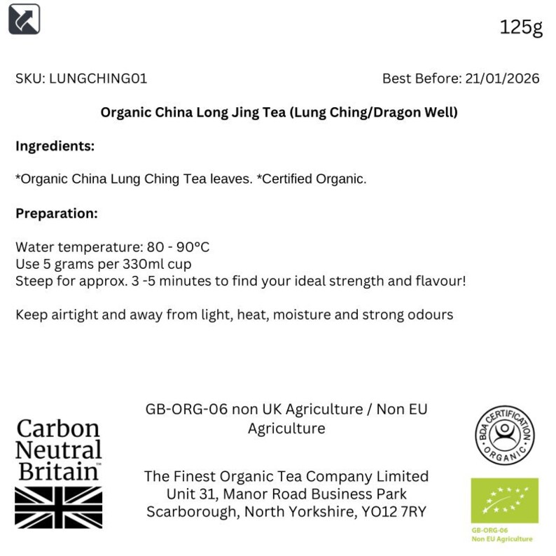Organic China Long Jing Tea (lung Ching/dragon Well) - Etsy