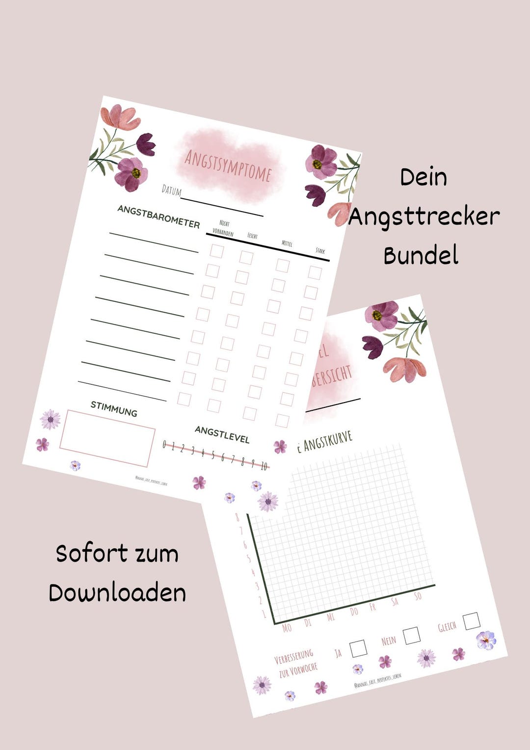 Printable Anxiety Diary | Anxiety Tracker & Weekly Overview | Mental ...