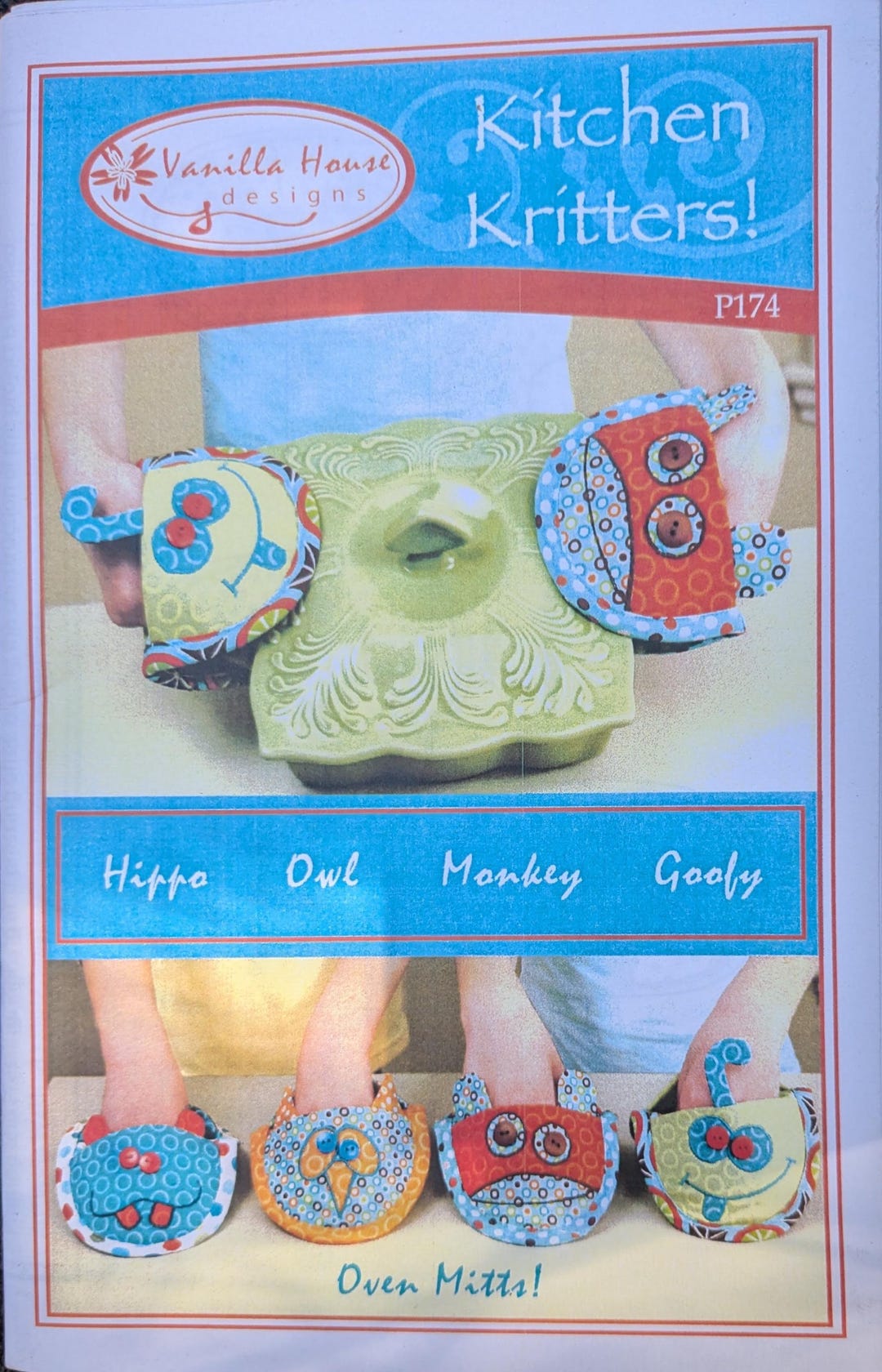 Pot Holders Oven Mitts Pinchers Kitchen Kritters Pattern by Vanilla ...