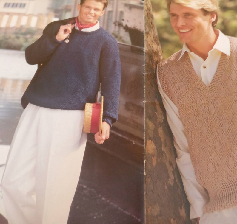 Patons Mens Sweater Knitting Pattern Book 621 - Etsy