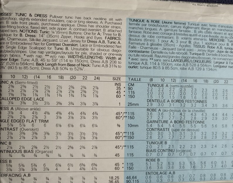 Vogue Misses Tunic and Dress Pattern 9782 - Etsy