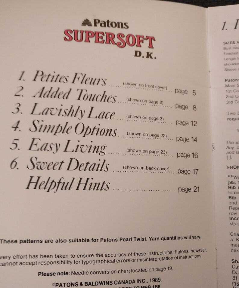 Patons Misses Sweater Knitting Pattern Book 620 - Etsy