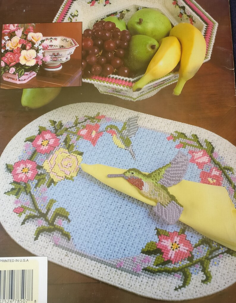 Hummingbird Table Decor Plastic Canvas Pattern Book by Annies - Etsy