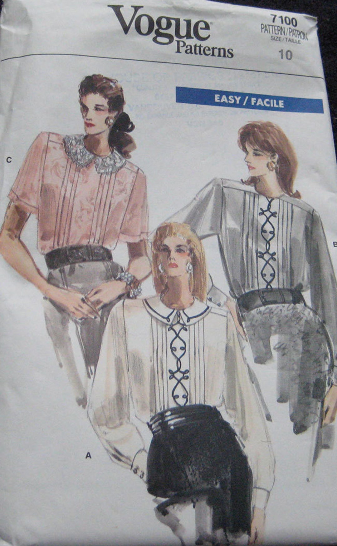 Vogue Blouse Pattern 7100 - Etsy
