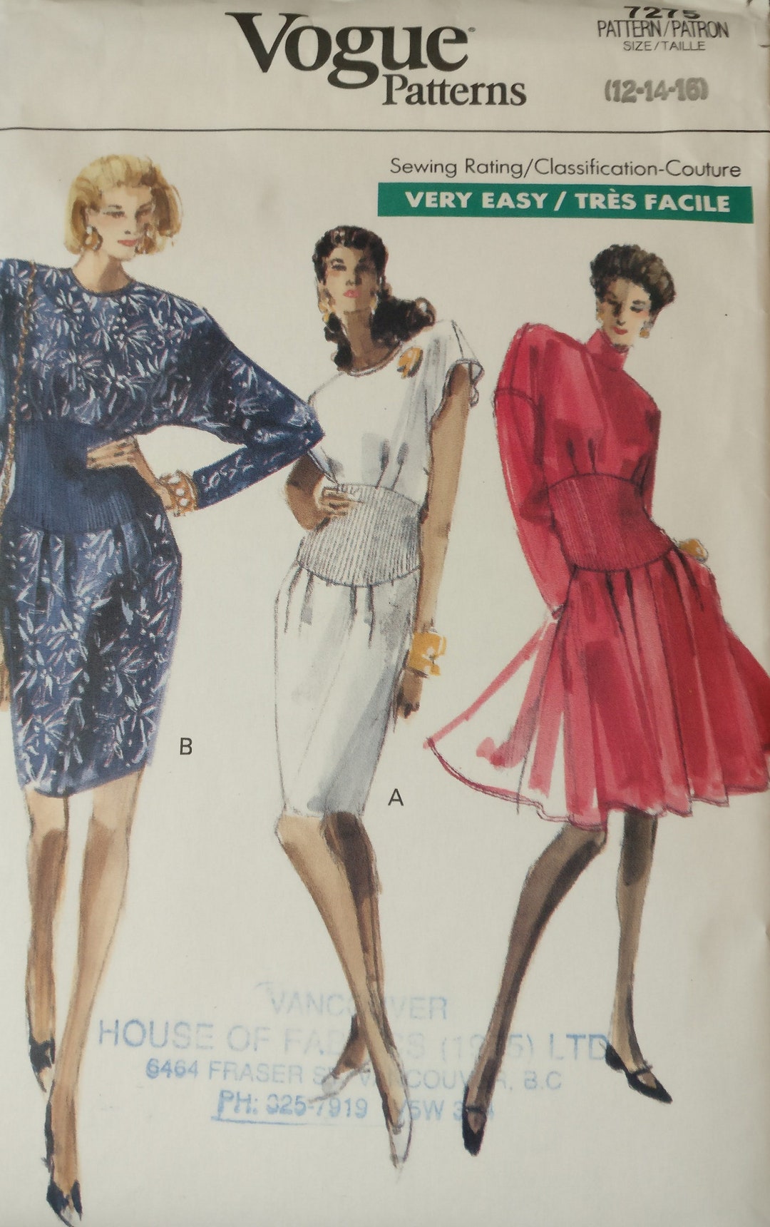 Very Easy Vogue Misses Dress Pattern 7275 - Etsy