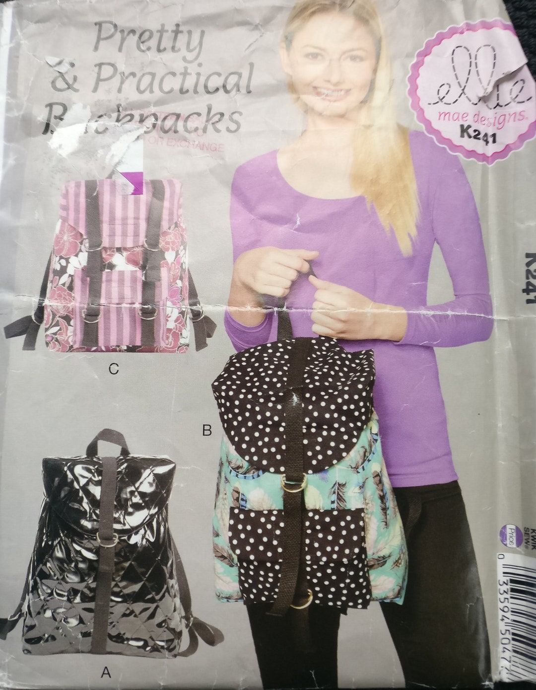 Ellie Mae Designs Backpack Pattern K241 - Etsy