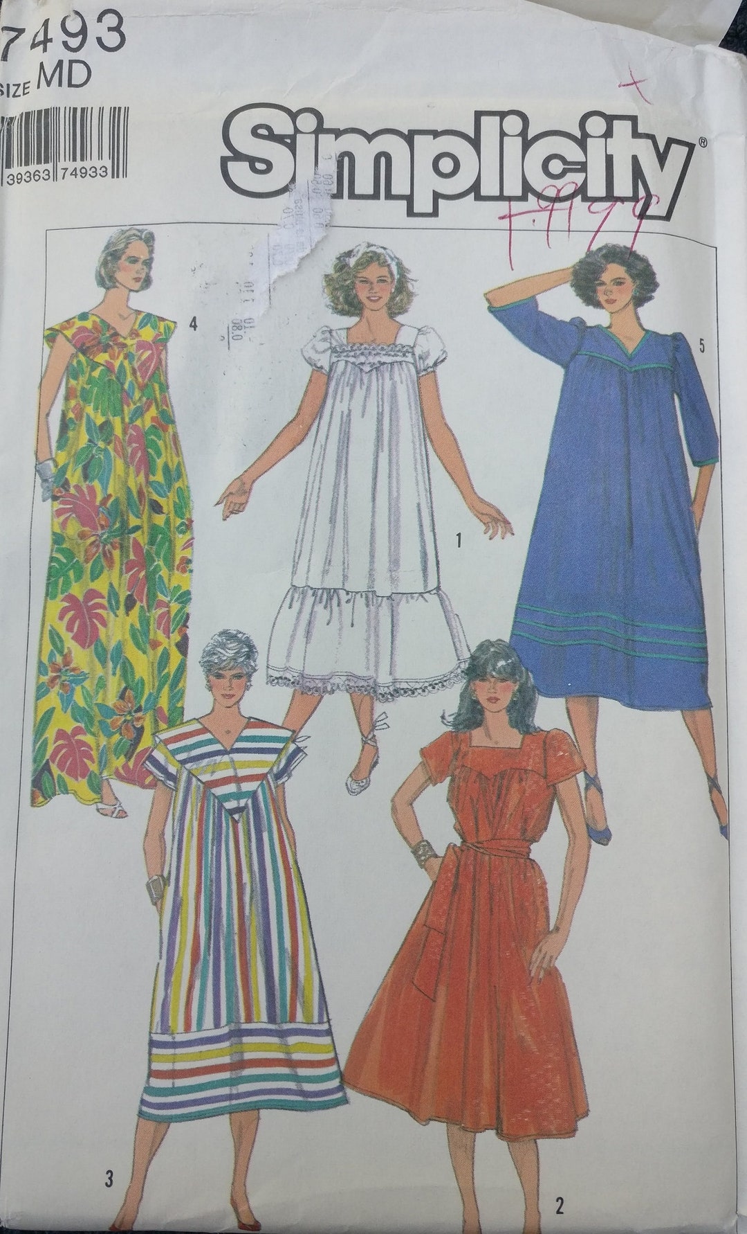 Vintage Simplicity Misses Dress Pattern 7493 - Etsy