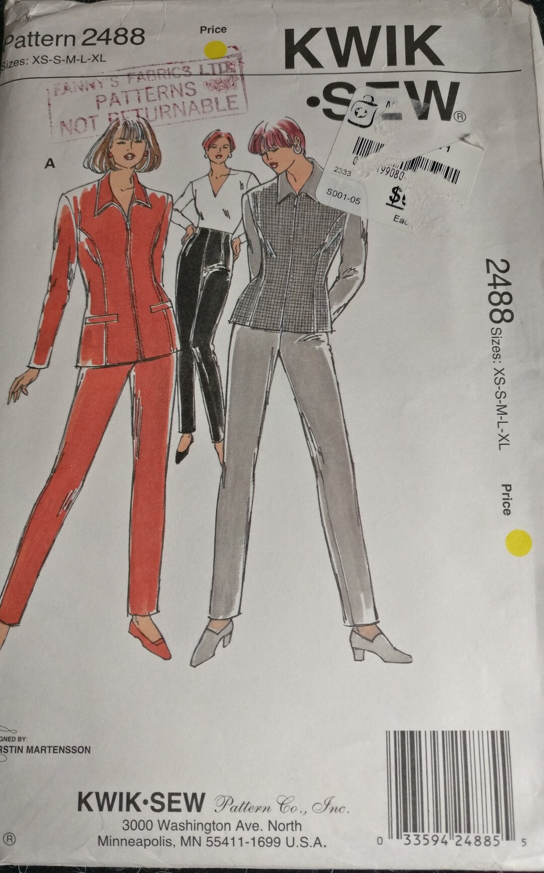 Kwik Sew Misses Jacket Pants Pattern 2488 - Etsy