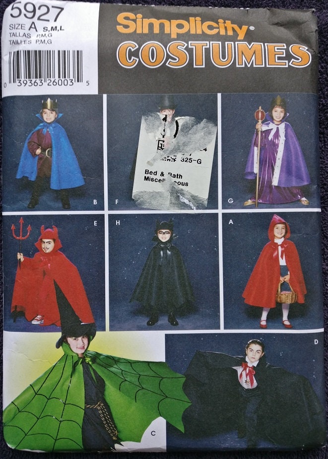 Simplicity Cape Robe Costume Pattern 5927 - Etsy