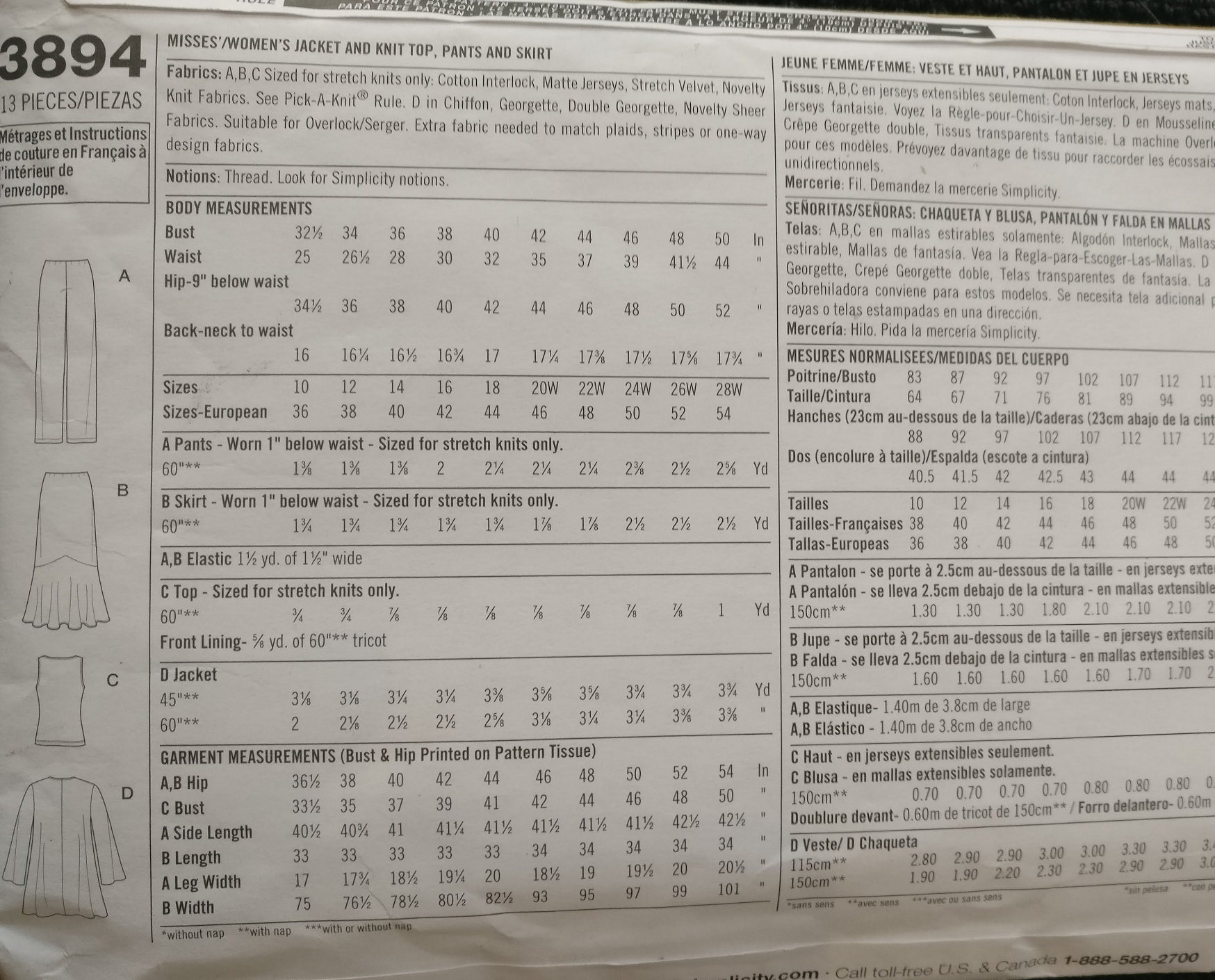 Simplicity Jacket Top Skirt Pants Pattern 3894 Khaliah Ali - Etsy