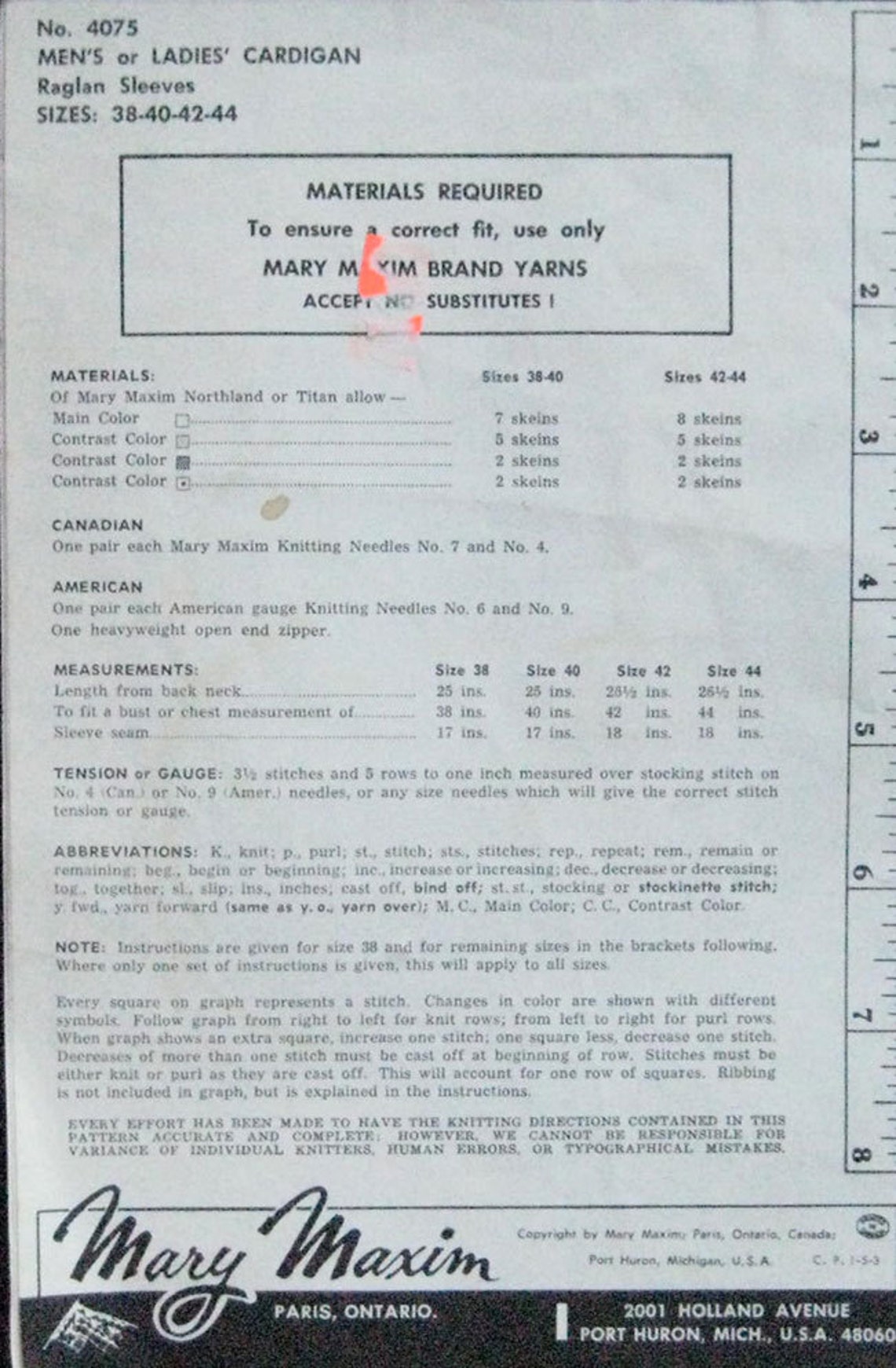 Mary Maxim Graph Knitting Cardigan Pattern - Etsy