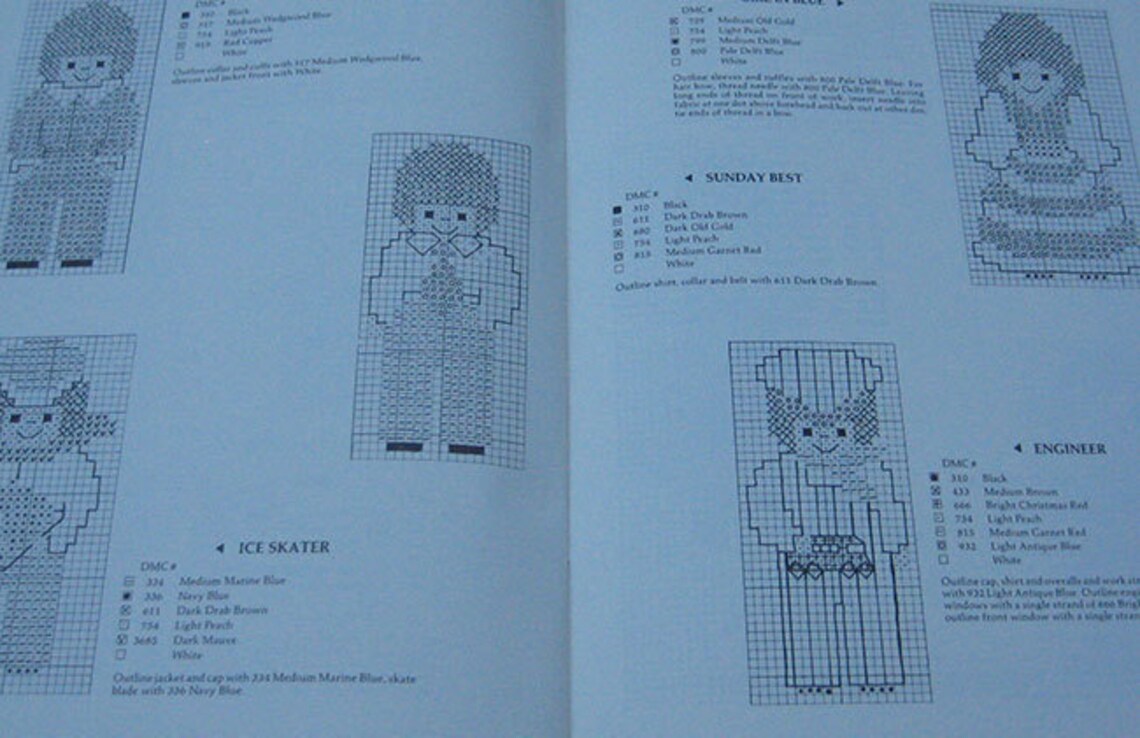 Little Folk Charted Cross Stitch Pattern Book - Etsy