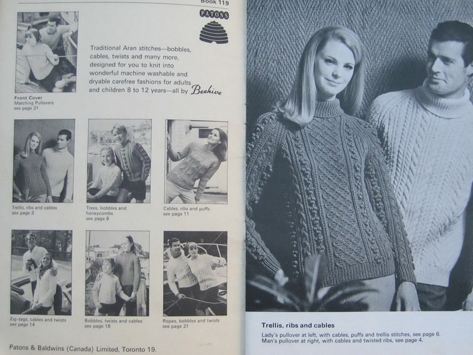 Vintage Patons Aran Fisherman Knitting Pattern Book - Etsy