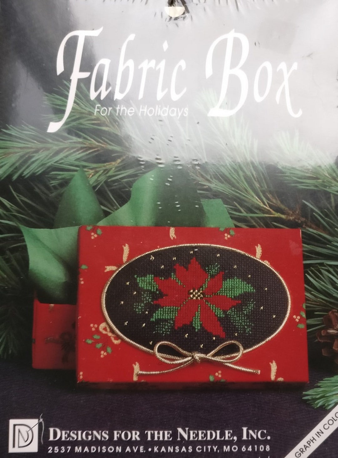 Designs for the Needle Poinsettia Cross Stitch Fabric Box Kit - Etsy