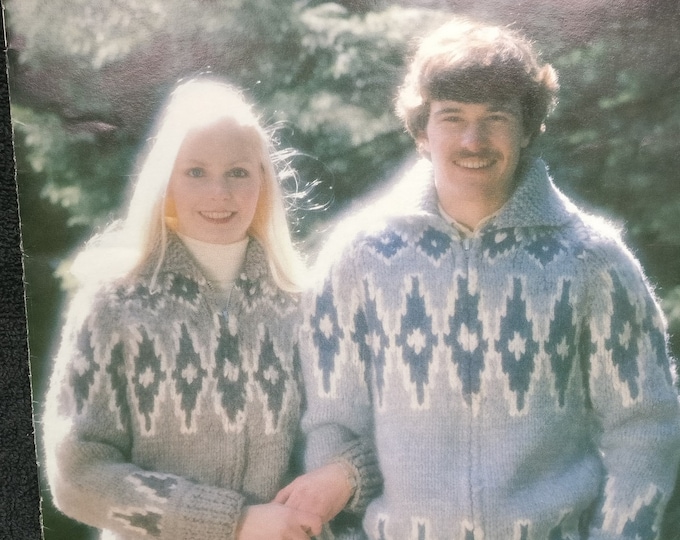 White Buffalo Pattern 16 Cowichan Salish Sweater Knit Cardigan Native ...