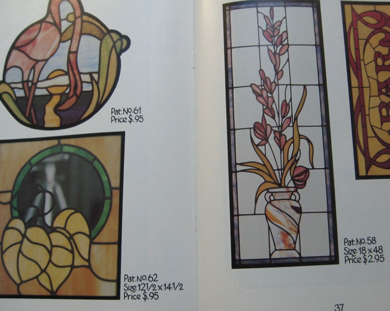 Vintage Stained Glass Patterns in Color Catalog Book Hollander - Etsy