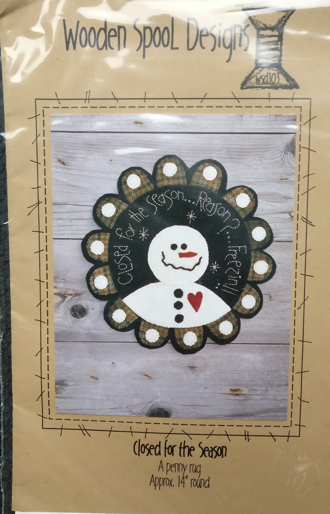 Snowman Penny Rug Applique Pattern by Wooden Spool Designs - Etsy