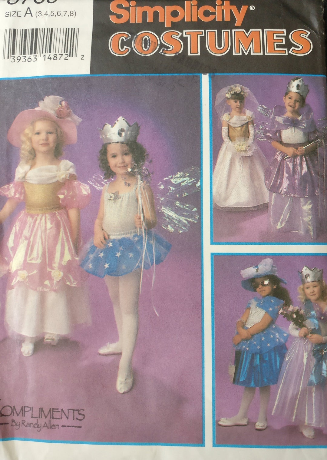 Simplicity Girls Costume Princess Bride Fairy Dress Pattern 8769 - Etsy