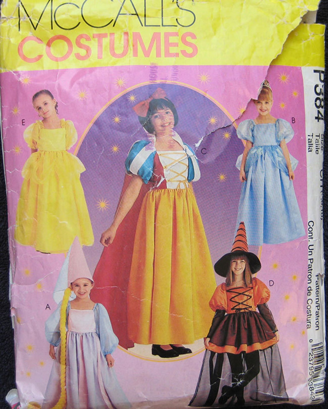 Mccalls Halloween Childrens Costume Pattern Cinderella Snow White Witch ...