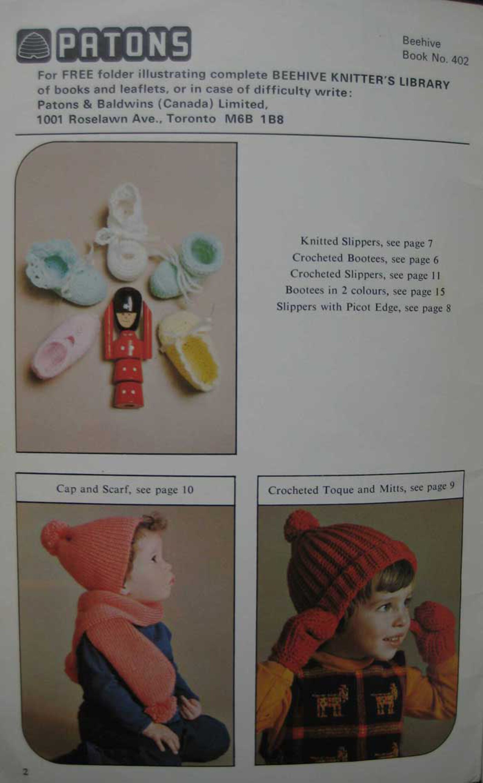 Patons Accessories for Tots and Toddlers Knitting Crochet Book - Etsy