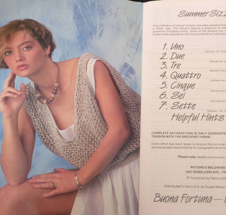 Patons Beehive Summer Sizzlers Knitting Pattern Book 461 - Etsy