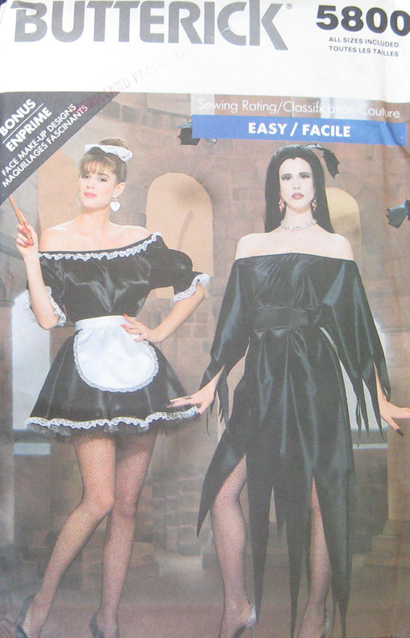 Butterick Adult Costume Elvira Maid Pattern 5800 - Etsy