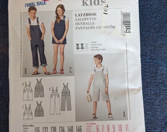 Burda Kids Childrens Overalls Pattern 9464 - Etsy