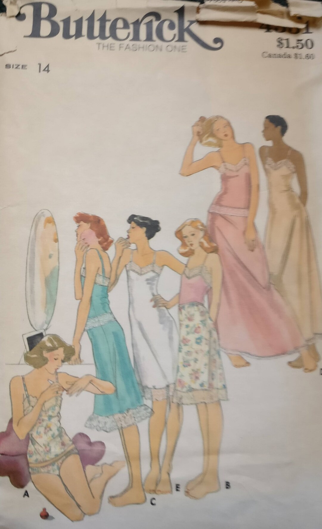 Butterick Misses Camisole Slip Bikini Pattern 4331 - Etsy