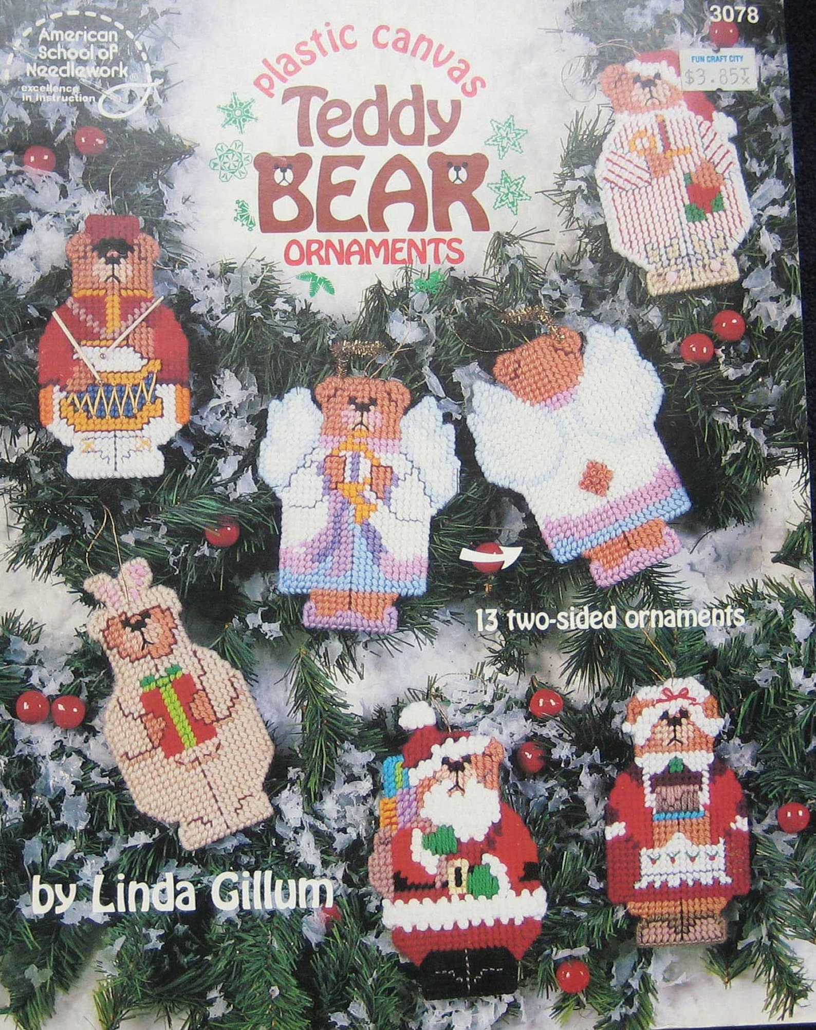 Plastic Canvas Teddy Bear Christmas Ornaments Pattern Book - Etsy