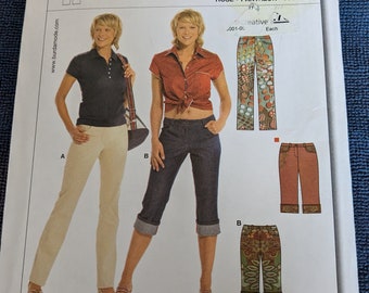 Misses Sewing Pattern Burda 7550 Misses Easy Pants and Shorts Capris ...
