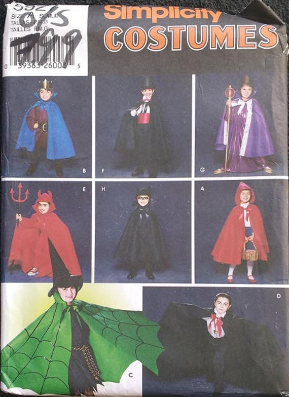 Simplicity Cape Robe Costume Pattern 5927 | Etsy