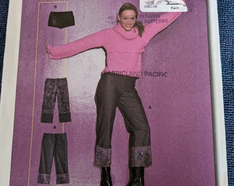 Misses Sewing Pattern Burda 7550 Misses Easy Pants and Shorts Capris ...